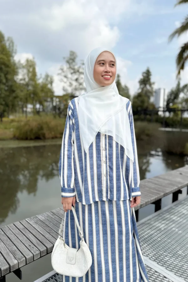 Caelia In Denim | Striped Co-ord Set | Bynizu
